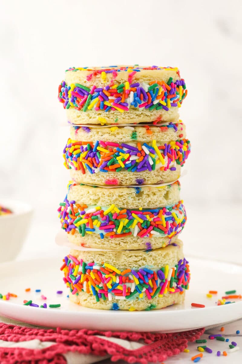 Easy Cake Batter Ice Cream Sandwiches Life Love And Sugar